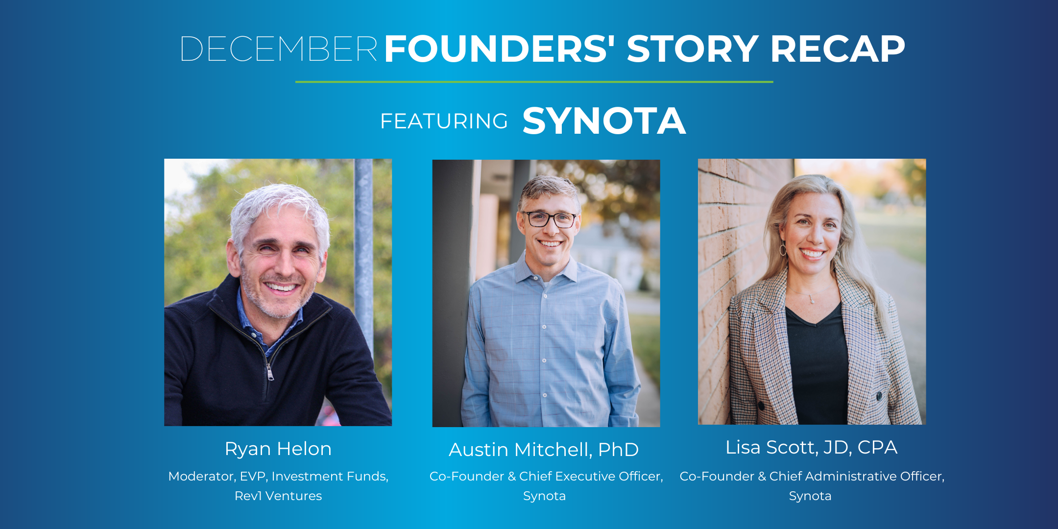 Founder’s Story Recap: Synota Co-Founders Austin Mitchell and Lisa Scott | Rev1 Ventures